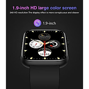 Smart Watch with Bluetooth Call Answer/Dail for Men Women,1.9'' HD Full Touch Screen Fitness Tracker, Smartwatch with Heart Rate Blood Oxygen Blood Pressure Sleep Monitor for Android and iPhone Black