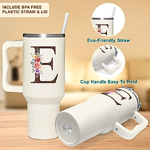 Personalized Gifts For Women - Personalized Gifts For Birthday, Christmas - Monogrammed Gifts Customized Gifts For Woman, Mom, Wife, Best Friend, Sister, Coworkers - Custom Tumbler With Handle 40oz