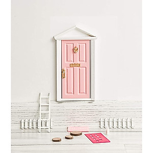Pink Little Tooth Fairy Door Kits That Open with Fairy Garden Accessories Miniature Decorations for Kids Room