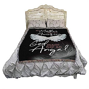 My Mother was So Amazing God Made Her an Angel Blanket - Sympathy Bereavement Gift Tapestry Throw Woven from Cotton - Made in The USA (72x54)