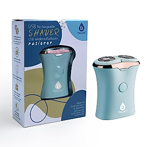 Pursonic USB Rechargeable Ladies Shaver, Removes Hair Instantly & Pain Free, Perfect Design is Great for Legs, Bikini, Arms and Ankles! (Aqua)