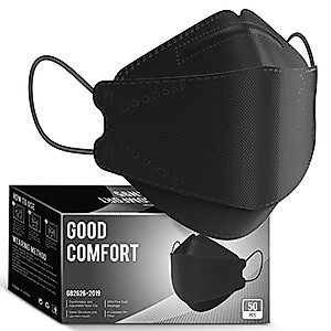 Keangs Face Masks 50 Pack, Soft and Comfortable Disposable Face Masks for Adults And Teens, Black