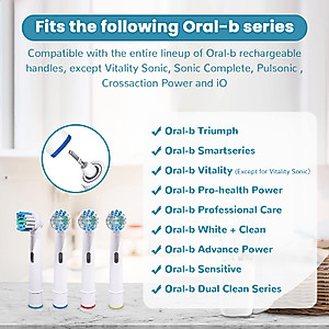 GENKENT 16 Pcs Replacement Toothbrush Heads Compatible with Oral B Braun, Electric Toothbrush Brush Heads Refills for Oral-B Action Pro 500/750/1000/1500/3000/3757/5000/7000/7500/8000