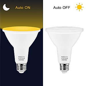 PAR38 Yellow Dusk to Dawn LED Bug Light Bulb LED Outdoor Flood Light Bulbs with 10W or 100W Equivalent, 2000K, Yellow, Dusk to Dawn LED Flood Light Bulbs Outdoor Patio, Backyard, Front Door 2 Pack