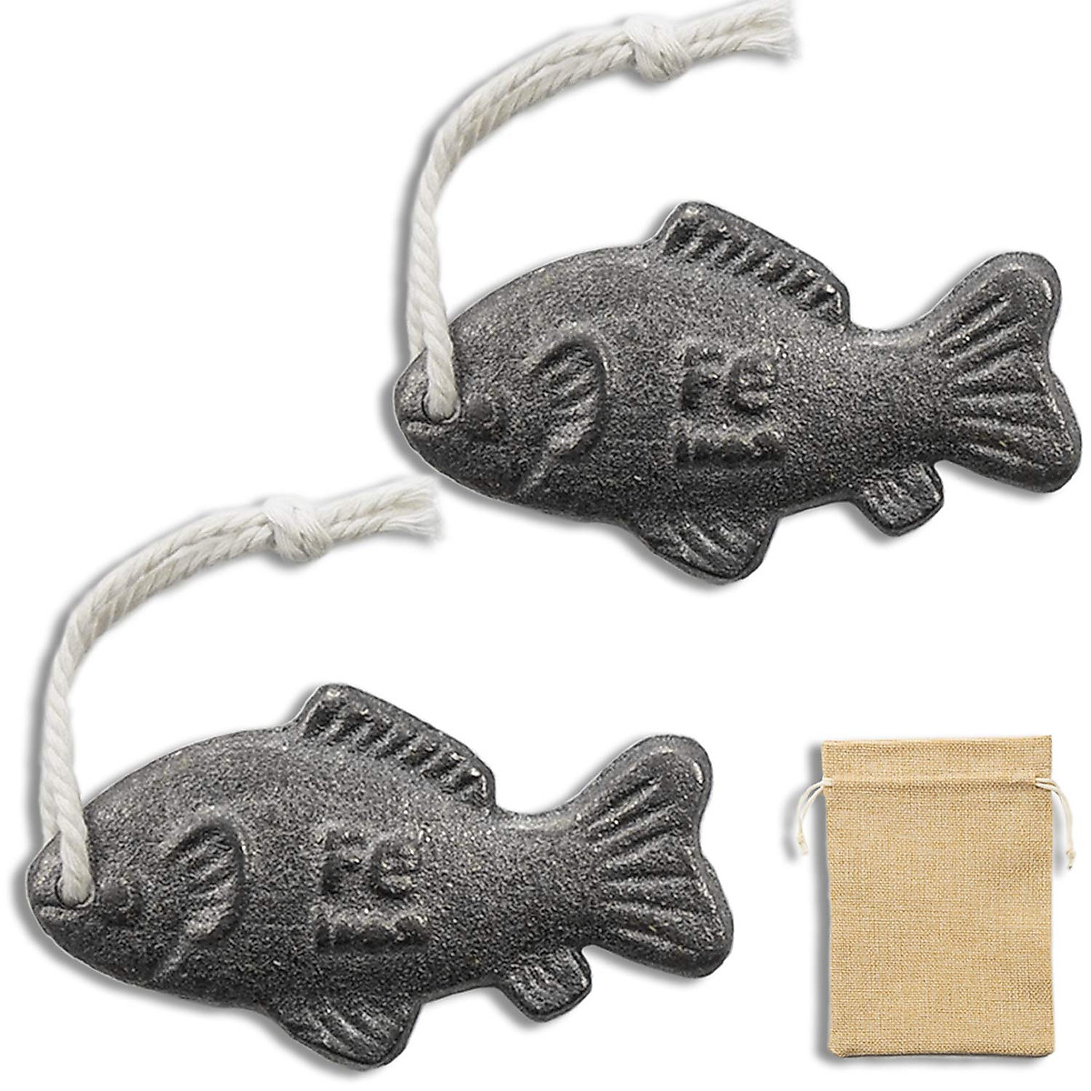 YOUIN 2 Packs of Iron Fish with Bag-A Natural Source of Iron to Reduce The Risk of Iron Deficiency,an Effective and Safe Cooking Tool to Add Iron to Food,Ideal for Pregnant Women Vegans Athletes