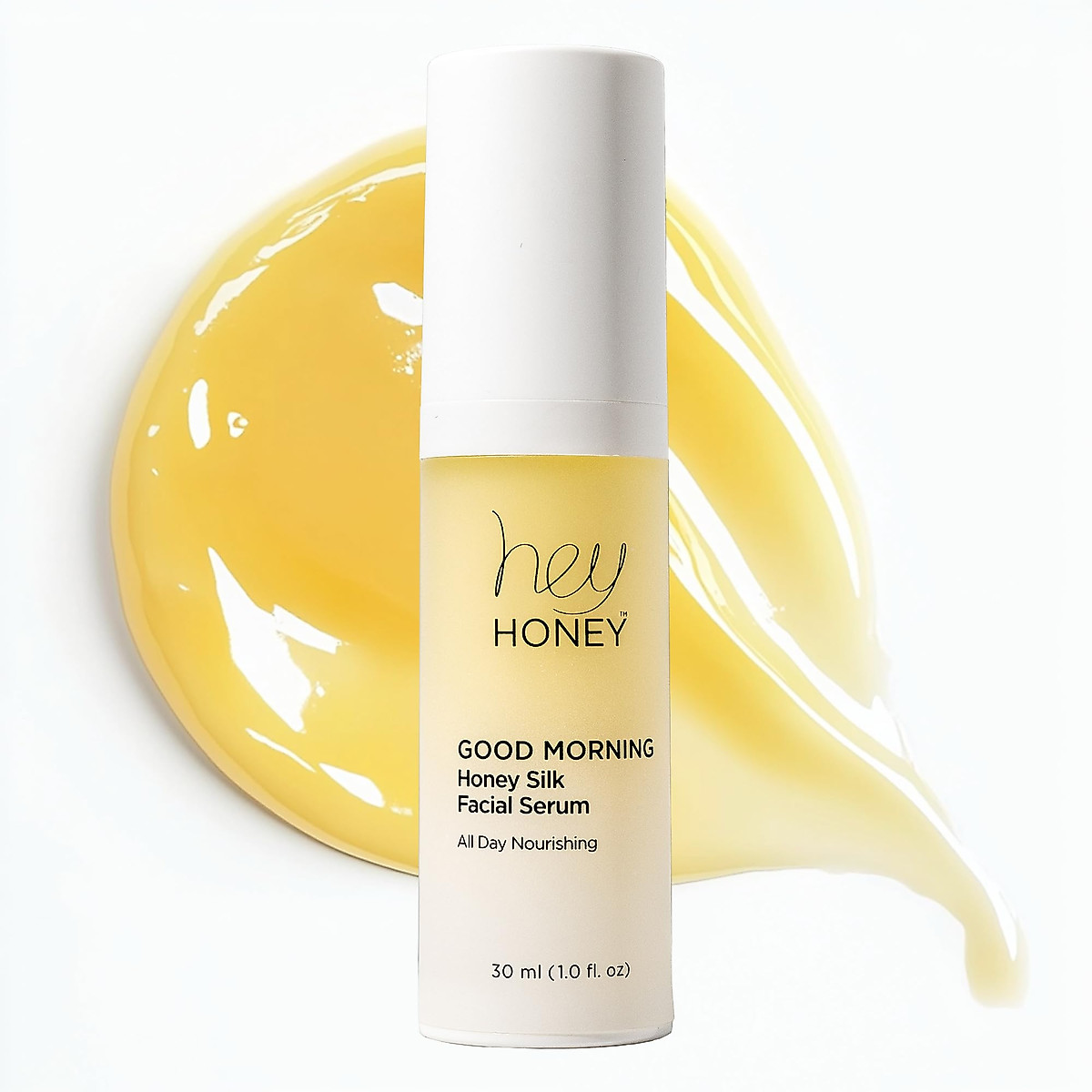 Hey Honey Skincare Good Morning Honey Silk Facial Serum for True Glow | Vitamin C Fast Acting Skin Hydrator and Skin Barrier Protector | with Hyaluronic Acid Serum | 1 oz