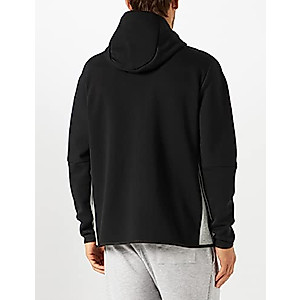 Nike Men's Sportswear Fleece Full-Zip Hoodie CU4489 010, Black/Dark Grey Heather/White, XX-Large