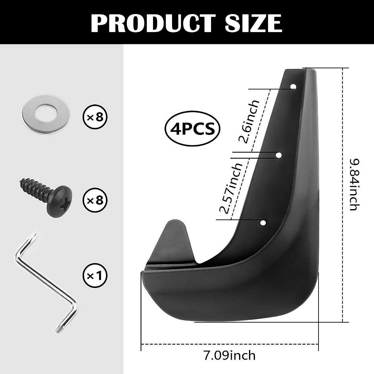 Salior 4PCS Car Mud Flaps,No Drilling Required Splash Guards Bendable Mud Guard for Car,Universal Mud Flaps for Trucks Protects Front & Rear Wheel Automotive Exterior Accessories