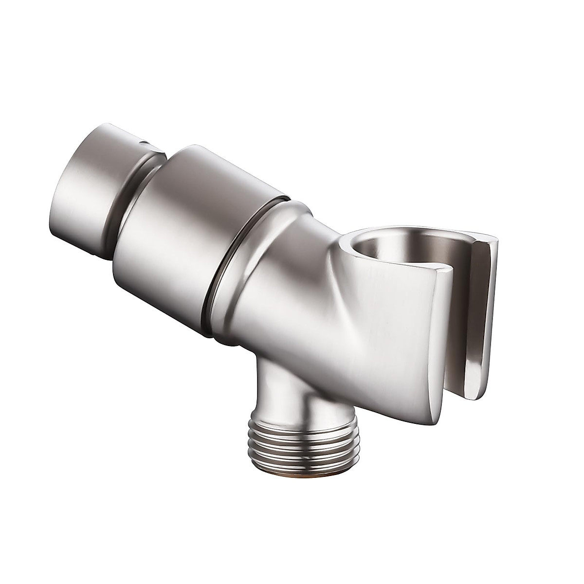 All Metal Handheld Shower Head Holder, Adjustable Shower Wand Holder with Universal Shower Arm Mount and Brass Pivot Ball, for Connecting Shower Arm and Shower Hose