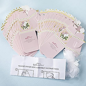 Kate Aspen, Tea Time Whimsy Collection, Teapot Tea Party Favor Box (Set of 24), One Size, Pink & Gold Foil (28592PK)