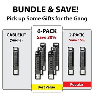 Lever Gear CableKit - USB C Keychain Cable - Includes Adapter for Apple iPhone, Short USB C Cable, Carry Case and SIM Tool. Tiny USB C Keychain Cable for Android & iPhone (IP Adapter, 1 Pack)