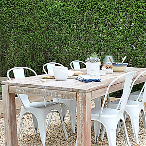 FDW Metal Dining Chairs Set of 2 Indoor Outdoor Chairs Patio Chairs Kitchen Metal Chairs 18 Inch Seat Height Restaurant Chair Metal Stackable Chair Tolix Side Bar Chairs 330LBS Weight Capacity