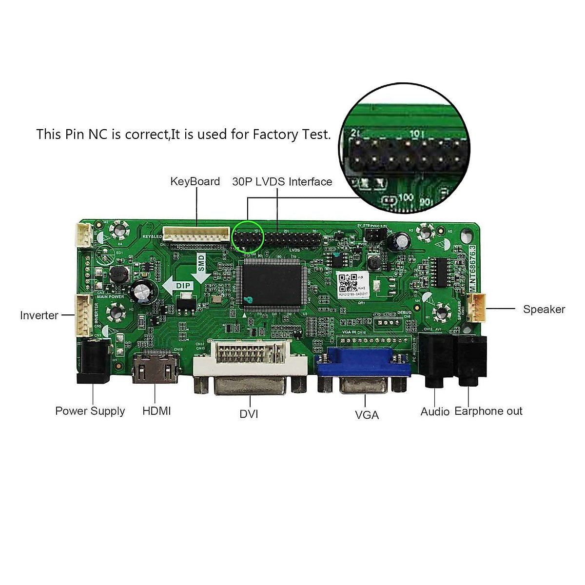 VSDISPLAY 14.9" 1280x390 LCD Screen LTA149B780F with HD-MI DVI VGA Audio Controller Board M.NT68676 with Acrylic Case,and Power Adapter,for DIY 1up Cabinet/Car Gauge Cluster Digital Marquee Monitor