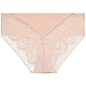 Lucky Brand Women's Underwear – Microfiber Lace Hipster Briefs (6 Pack), Size X-Large, Gardenia/Natural/Black