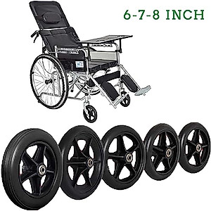 6 Inch Solid Wheel Replacement for Wheelchairs, Rollators, Walkers,
