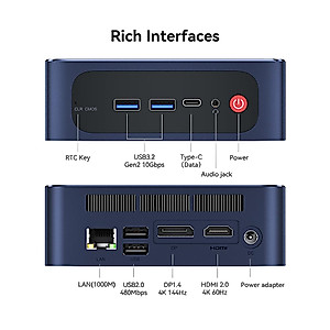 Beelink Mini PC, SEi12 Mini Computers Intel i7-12650H(Up to 4.7GHz) 10C/16T, Micro PC 32GB DDR4 RAM 500GB M.2 NVMe SSD, Desktop Computer Supports 4K@60Hz/Dual HDMI/WiFi6/BT5.2/Gigabit Ethernet/HTPC