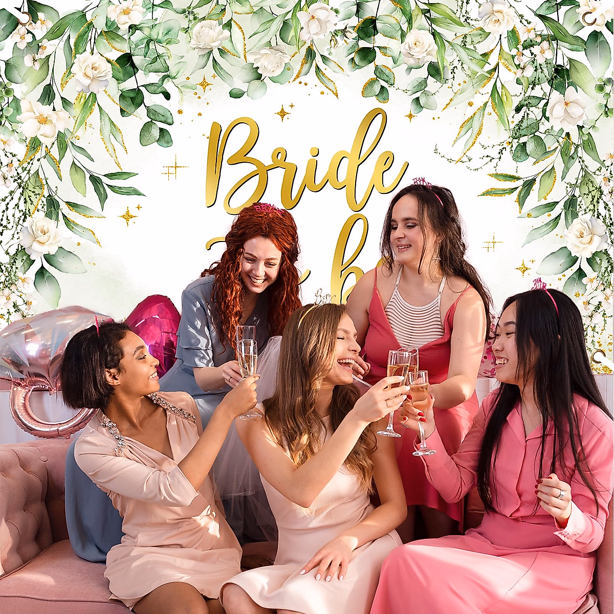 Lecheme Greenery Bride to Be Backdrop Sage Green Bridal Shower Backdrop Floral Bride to Be Banner Wedding Shower Decorations Bachelorette Party Decorations Bride to Be Photo Background