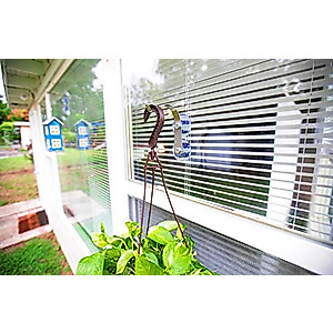 Spiral - 2-Pack Suction Cup Stainless Steel Hanger - Strong Heavy Duty for Garden, Kitchen and Bathroom, Hanging Bird Feeders, Plants, Wind Chimes, Wreath, Towel, Bathrobe and Loofah