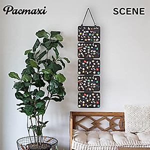 Enamel Lapel Pin Display Panels Organizer with 5 Loose-Leaf Board Pieces, Hanging Brooch Pin Organizer, Badge Collection Display Pages Holds at Least 200 Pins.(Pins Not Included) (Black)