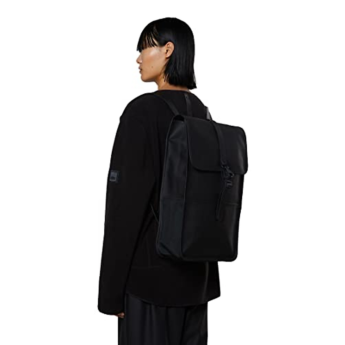 RAINS Backpack for Women and Men - Fits 15" Laptop - Water Resistant Rucksack - (Black, One Size)