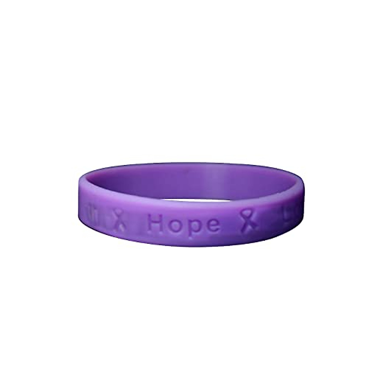 Purple Ribbon Wholesale Pack Silicone Bracelets/Wristbands for Alzheimer’s, Domestic Violence, Epilepsy, Pancreatic Cancer, Lupus, Crohn’s Disease Awareness – Perfect for Support Groups and Fundraisers - 1 Bracelet