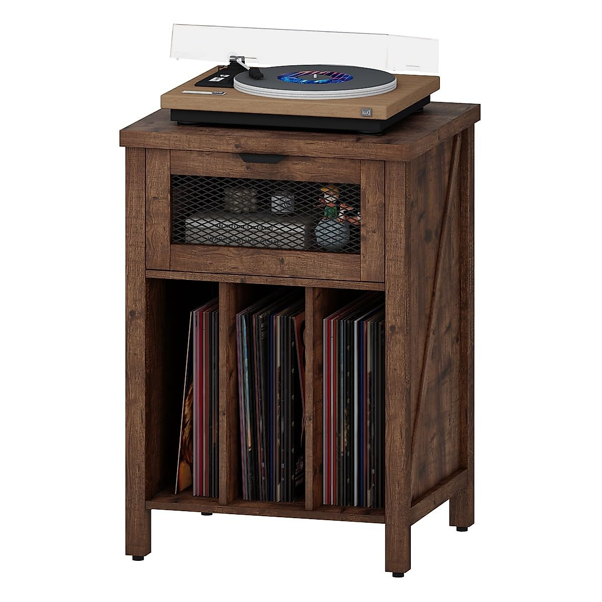 BON AUGURE Large Bookshelf and Record Stand