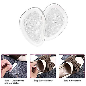 URAQT High Heels Pads, 3 Pairs Metatarsal Pads for Women, Reusable Ball of Foot Cushion, Forefoot Gel Insoles Prevent Blisters and Calluses