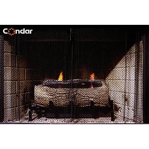 Enhance the Style of Your Fireplace with a Condar Mesh Screen. Fireplace Mesh Screen Curtain. 22" High. Includes 2 Panels, each 24" Wide.