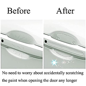 OURASHERO 14PCS Car Door Handle Cup Scratches Protective Films High Viscosity Transparent Soft Anti Scratches Rear View Mirror Door Side Sticker Door Handle Protective Pad Universal Door Cup Protector