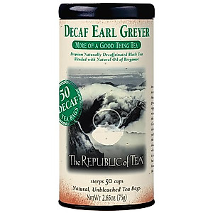 The Republic of Tea — Decaf Earl Greyer Black Tea Tin, 50 Tea Bags, Environmentally- Friendly Decaffeinated Tea