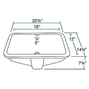 MR Direct u1913-w Sink Undermount Porcelain Bathroom White