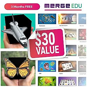 Merge Cube (2 Pack) Hold Anything - Hands-on Science and STEM Education | Digital Teaching Aids - Science Simulations and STEM Projects - Home School, Remote and in Classroom Learning - iOS & Android