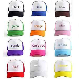 ZMvise Personalized Picture Text Logo Colorful Unisex Adjustable Trucker Hat Custom Mesh Baseball Cap Black