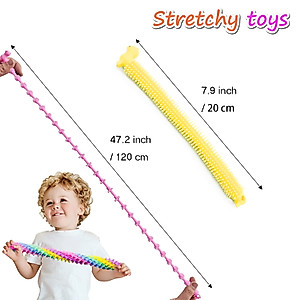 18 Pcs Stretchy String Toys,Alpaca Fidget Sensory Toy,Squeeze Pull Noodles for Boys,Girls,Adults,Party Favors Prizes,Calm Relax