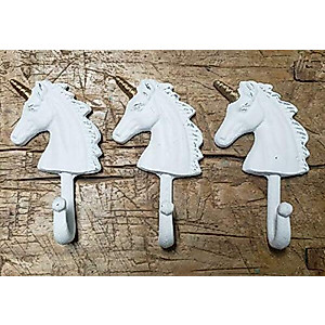 N?A for 3 Cast Iron Unicorn Towel Hanger Coat Hat Hooks Key Rack Hook Mythological Veryn Supplier for Home Décor