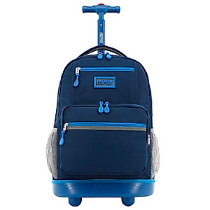 J World New York Sunlight Rolling Backpack. Roller Bag Wheeled Carry-On Luggage, One Size (Navy)