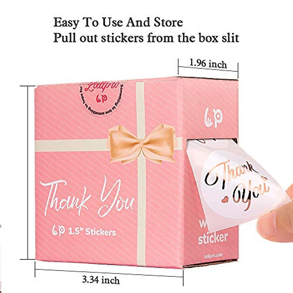 lollipro Thank You Stickers for Business 4 Design Round Roll 1.5 Inch, Gilding Bronze Gold Stickers Water Resistant Packaging Labels, 500 Pcs in Box-Packed