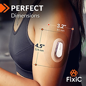 FixiC – Adhesive Patches for G6 – 25 Pack Premium Waterproof Adhesive Patches – Pre-Cut Back Paper – Adhesive Patch for G6 – Long Fixation! (Transparent)