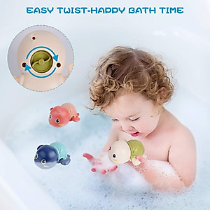 Baby Swimming Turtle Bath Toys, Water Table Toys with Fishing Net and Rod, Cute Toy Turtles Baby Swimming Toys for Water Table and Pool, Mold Free Bath Toys for Toddlers Boys Girls 1 2 3 4 5