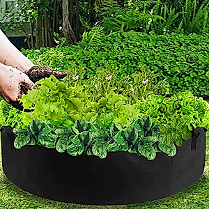 Planter Garden Bed Bag,Round Fabric Flower Raised Bed Garden Grow Bags Fabric Pots Breathable Planting Container for Herb Flower Vegetable Plants (100Gallon-47x47x11.81inch)