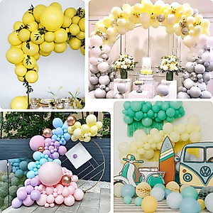 Macaron Yellow Balloons Pastel Yellow Balloons Light Yellow Matte Latex Helium Party Balloon 100pcs 18/12/10/5 Inch Birthday Wedding Engagement Baby Shower Decoration