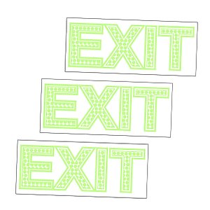 DOITOOL 3pcs Exit Sign Emblems Stickers Outdoor Signs Hotel Restaurant Exit Decal Warning Sticker Exit Sticker Indicator Floor Sticker Glowing Sticker Office Protector Luminous