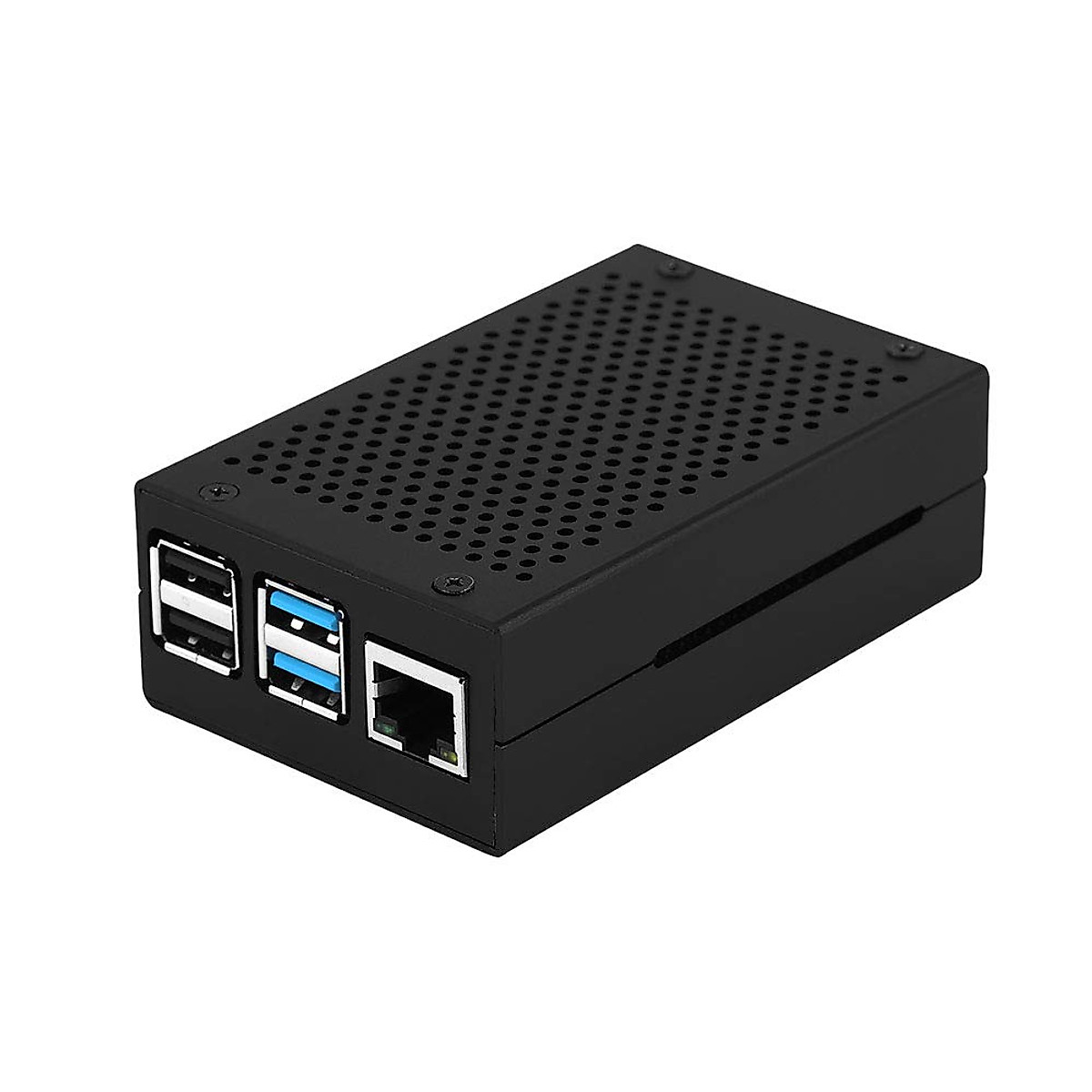 ZkeeShop Protective Case Aluminum Case with Heatsink Compatible for Raspberry Pi 4 Model B (Not Include Raspberry Pi Board) (Black)