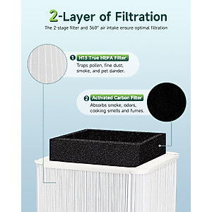 211+ Replacement Filter for Blue Pure 211+ Air Purifier (Non-Auto), H13 True HEPA & Foldable Activated Carbon Filter