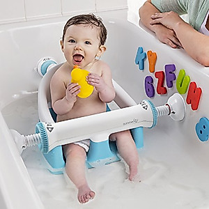 Summer My Bath Seat for Sit-Up Baby Bathing, Backrest for Assisted Sitting, Easy Setup & Storage, Aqua