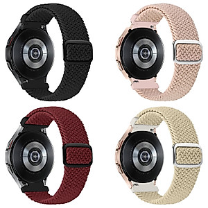 Relting Compatible with Samsung Galaxy Watch 5 Band Galaxy Watch 6 Band Galaxy Watch 4 Band Galaxy Watch 5 Pro Band Galaxy Watch 6/4 Classic Band,No Gap Braided Solo Loop Nylon Wristband for Women Men