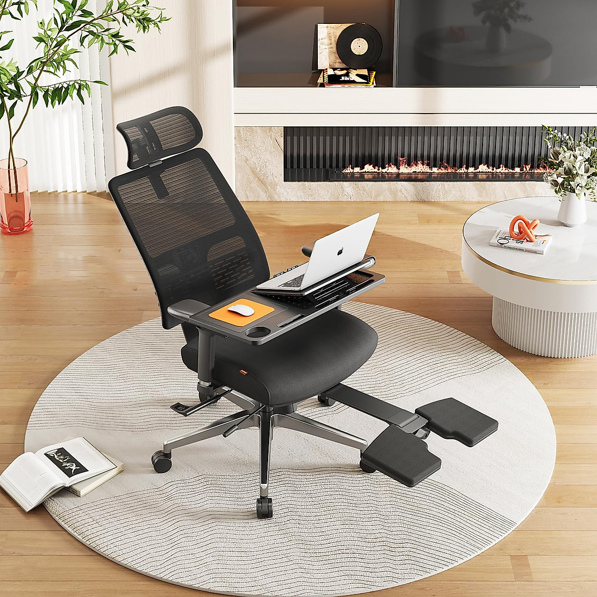 Newtral Ergonomic Office Chair & Laptop Table - Home Office Desk Chair with Auto-Following Lumbar Support & Headrest, 4D Armrest, Seat Depth & Height Adjustable, 96°-136° Tilt Lock