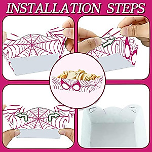 Hbavfihnbg 30 Pack Spider Gril Birthday Party Supplies,Spider Gril Food Tray Spider Party Favors Paper Food Serving Tray Ghost Spider Gril Paper Trays