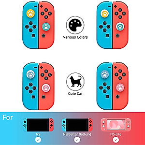 Ferkurn Switch Thumb Caps for Switch Joy-con Grip Switch Lite Thumb Grips, Joycon Joystick Caps Analog Cat Paw Grip Button Cap Joycon Cover Controller Accessories Skin Thumbstick Grip