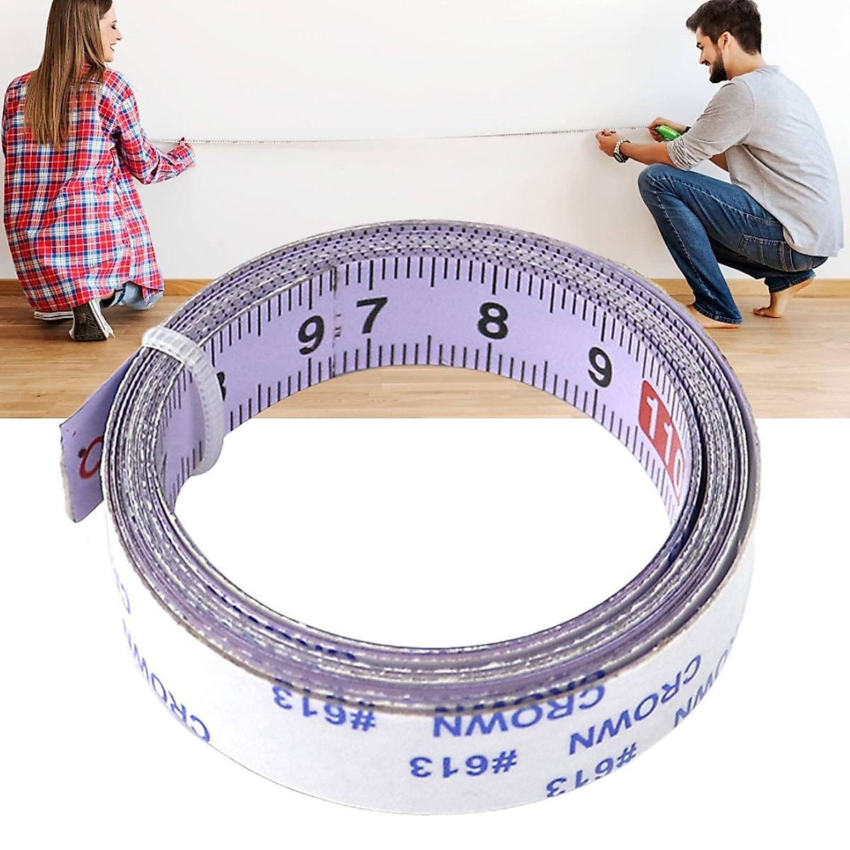 qiguch66 1/2/3/4/5/10m Self-adhesive Measuring Ruler Metric Positive Stainless Steel Tape Measure for Miter Saw - 6